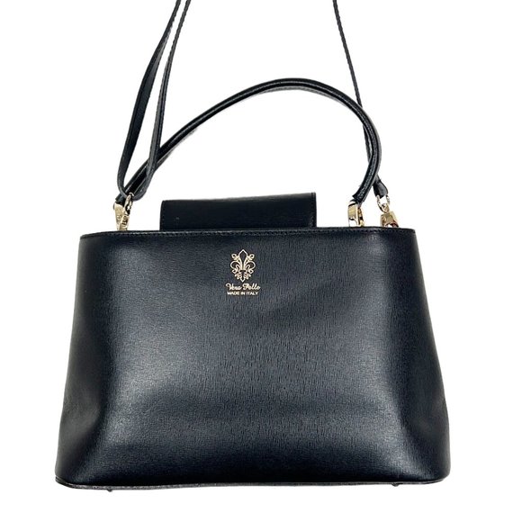 Vera Pelle | Bags | Vera Pelle Bag Black Genuine Leather Made In Italy ...